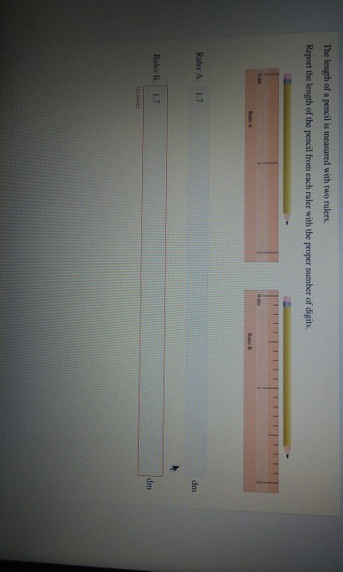 Solved The length of a pencil is measured with two rulers. | Chegg.com