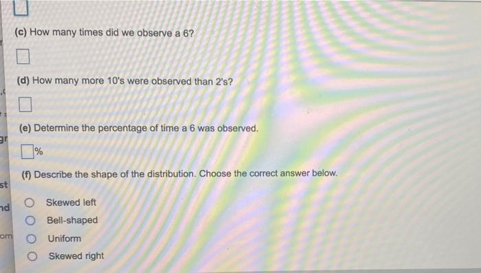 Solved Sum of Two Dice An experiment was conducted in which | Chegg.com