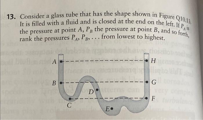 Solved 13. Consider a glass tube that has the shape shown in | Chegg.com