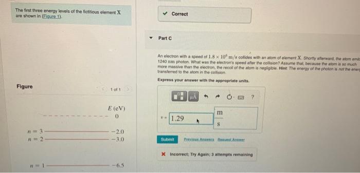 Solved The first three energy levels of the fictitious | Chegg.com