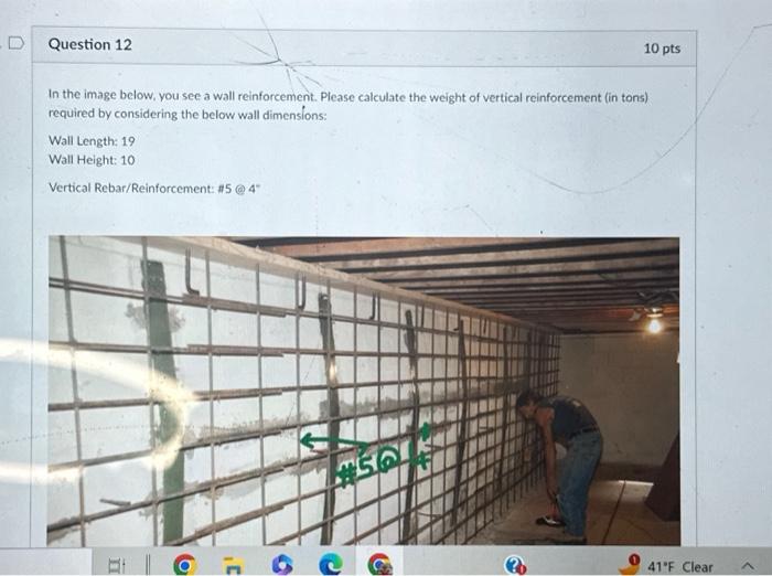 Solved In the image below, you see a wall reinforcement. | Chegg.com