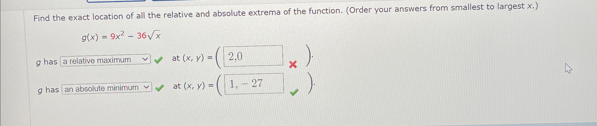 Solved Find the exact location of all the relative and | Chegg.com
