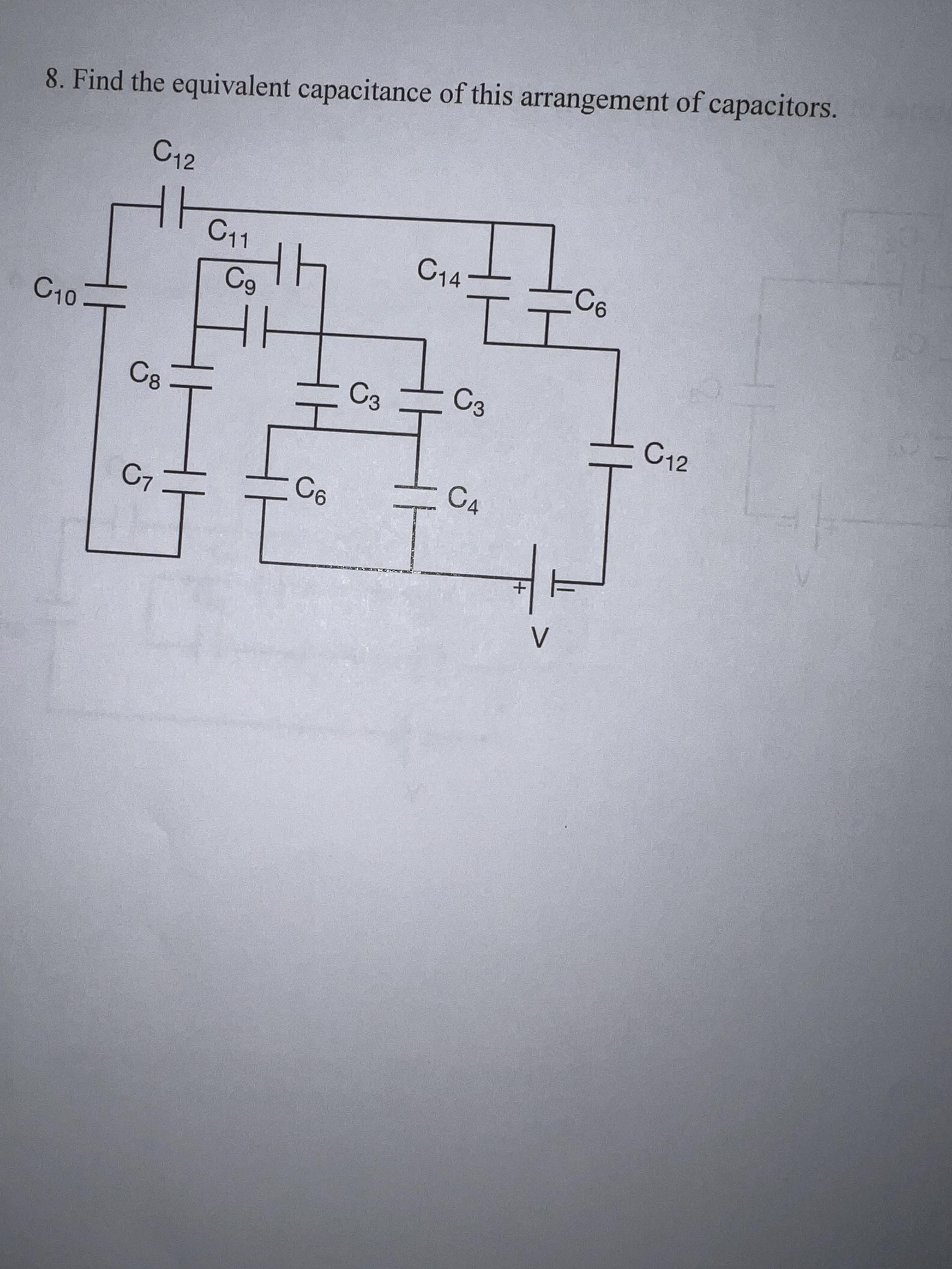 Solved .Find the equivalent capacitance of this arrangement | Chegg.com
