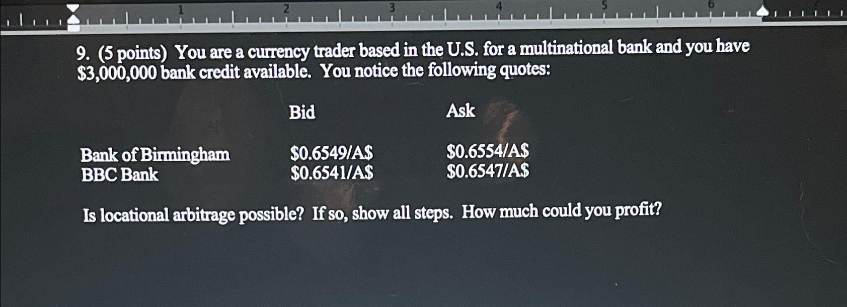 Solved ( 5 ﻿points) ﻿You are a currency trader based in the | Chegg.com