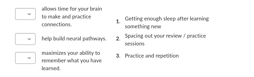 Solved allows time for your brain to make and practice | Chegg.com