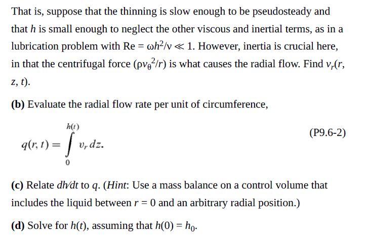 Solved That is, ﻿suppose that the thinning is slow enough to | Chegg.com