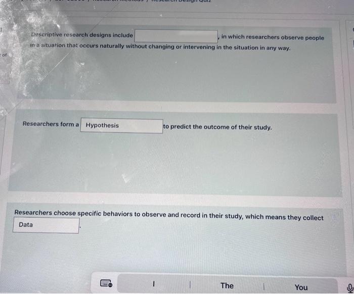 Solved Descriptive research designs include in which | Chegg.com