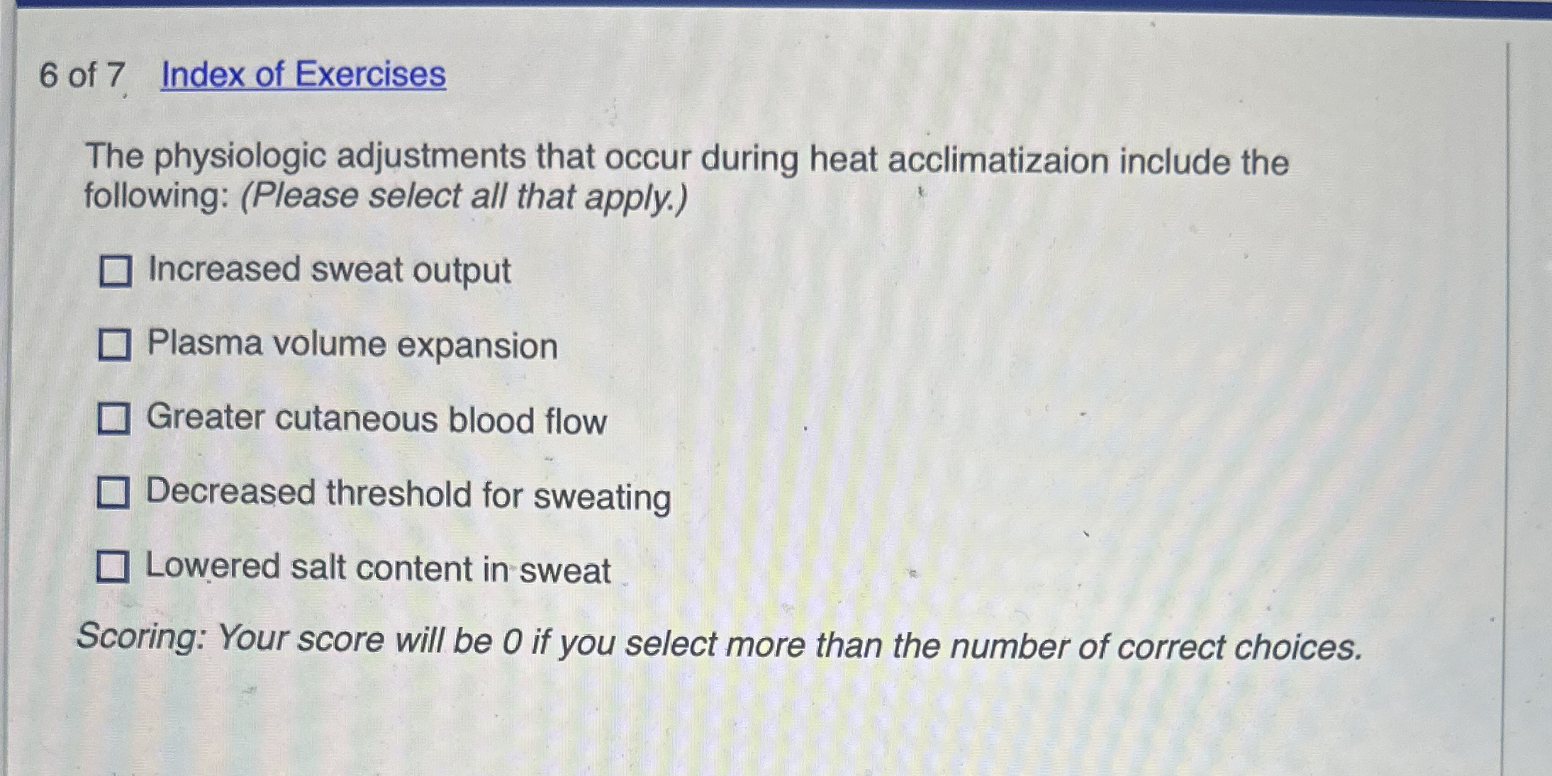 Solved 6 ﻿of 7 ﻿Index of ExercisesThe physiologic | Chegg.com