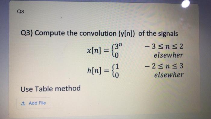 Solved Q3 = Q3) Compute the convolution (y[n]) of the | Chegg.com