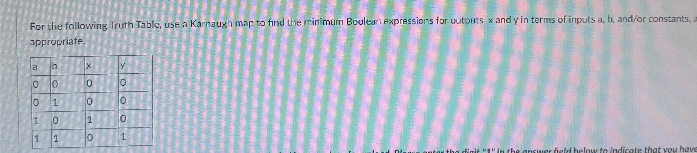 For the following Truth Table, use a Karnaugh map to | Chegg.com