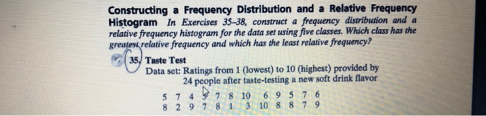 Solved Constructing a Frequency Distribution and a Relative | Chegg.com