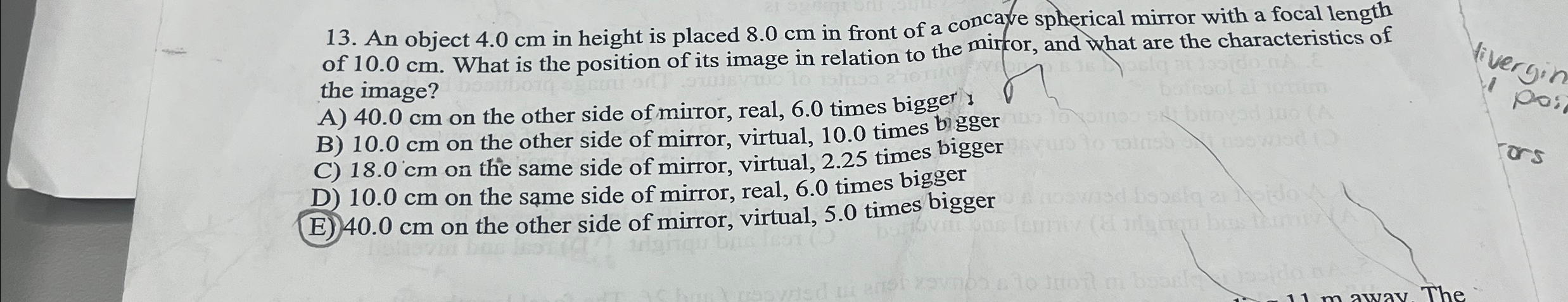 Solved An object 4.0cm ﻿in height is placed 8.0cm ﻿in front | Chegg.com