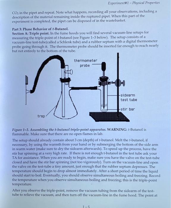 Experiment\#1 - Physical Properties: Phase Change and | Chegg.com