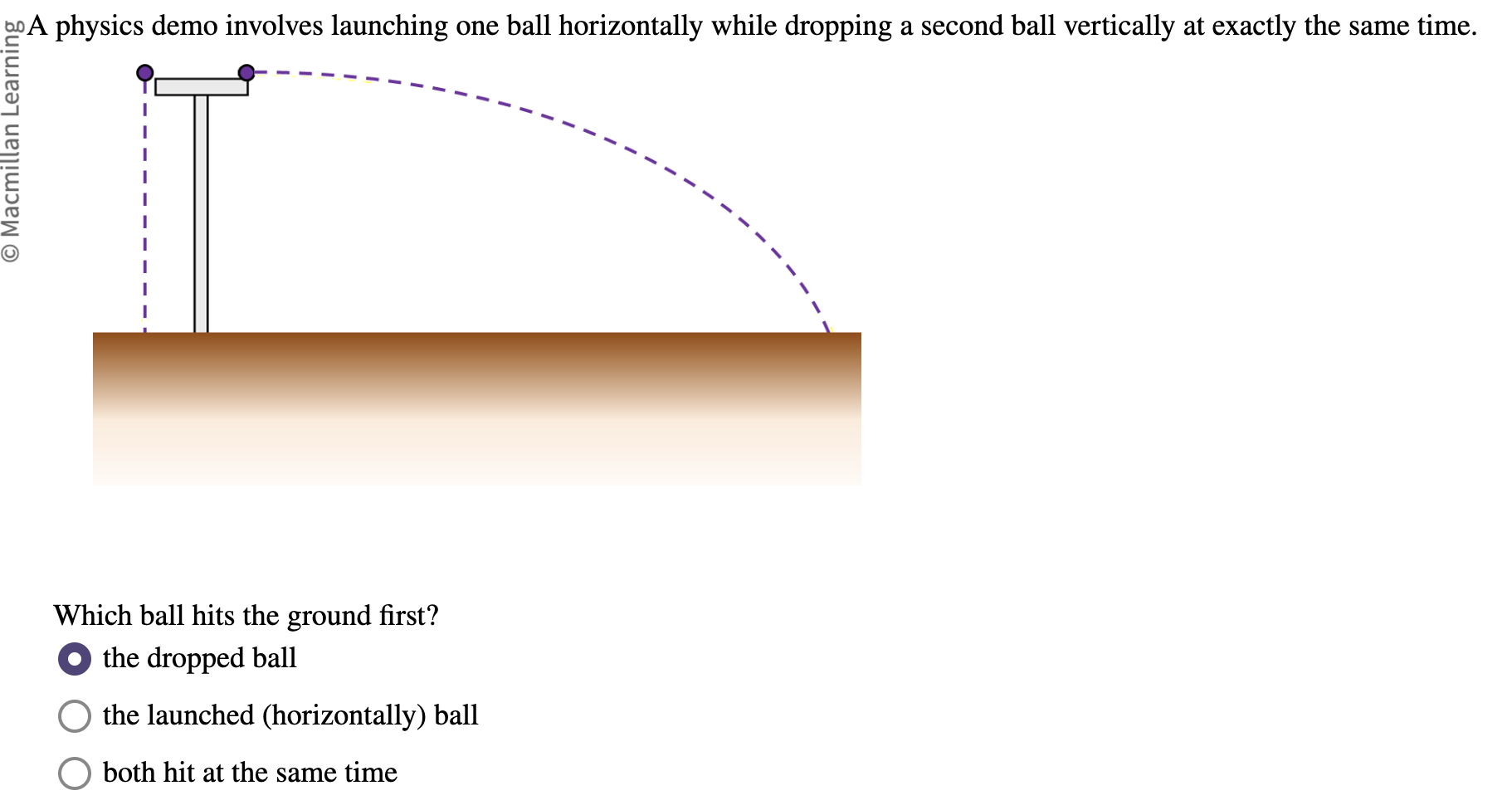Solved ?⊊∞ ﻿A physics demo involves launching one ball | Chegg.com