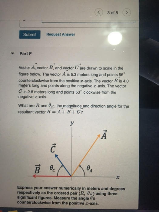 Solved mencally using the component method. Part C Vector A, | Chegg.com