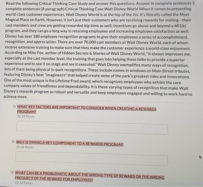 Solved Read the following Critical Thinking Case Study and | Chegg.com