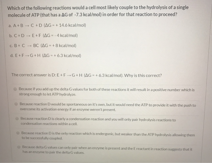 Solved Why is ATP an important molecule in metabolism? a. It | Chegg.com