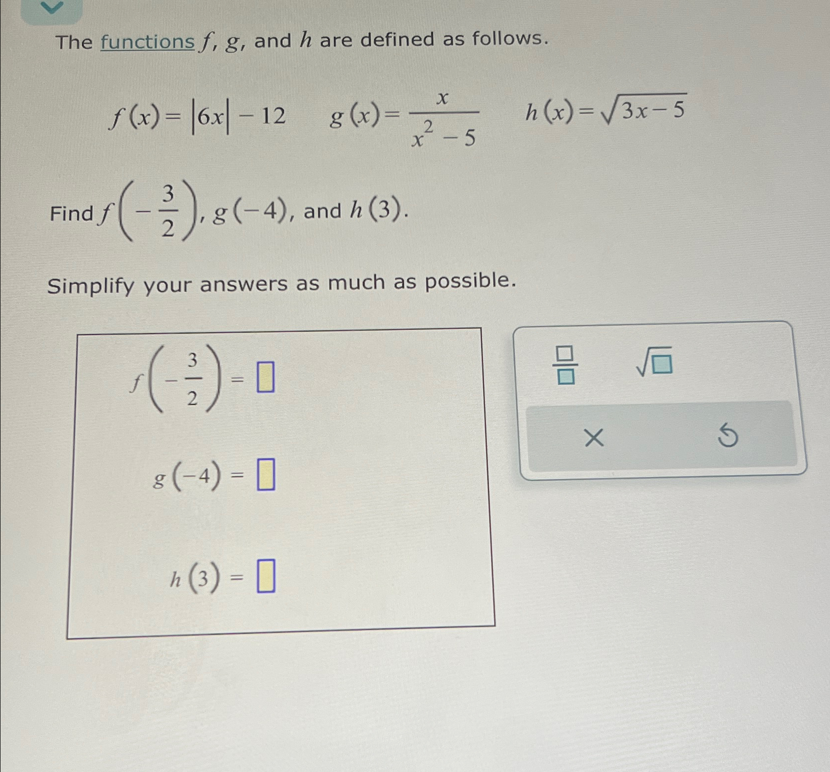 Solved The functions f,g, ﻿and h ﻿are defined as | Chegg.com