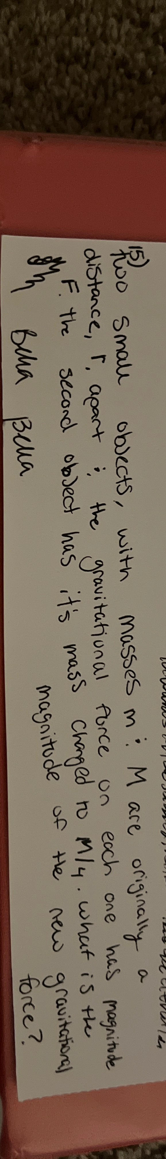 Solved two small objects, with masses m;M ﻿are originally a | Chegg.com