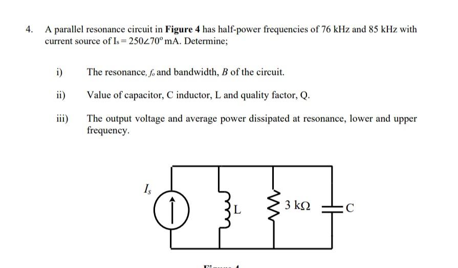 Solved Find output voltage at resonance, lower and upper | Chegg.com Solved Find output voltage at resonance, lower and upper | Chegg.com