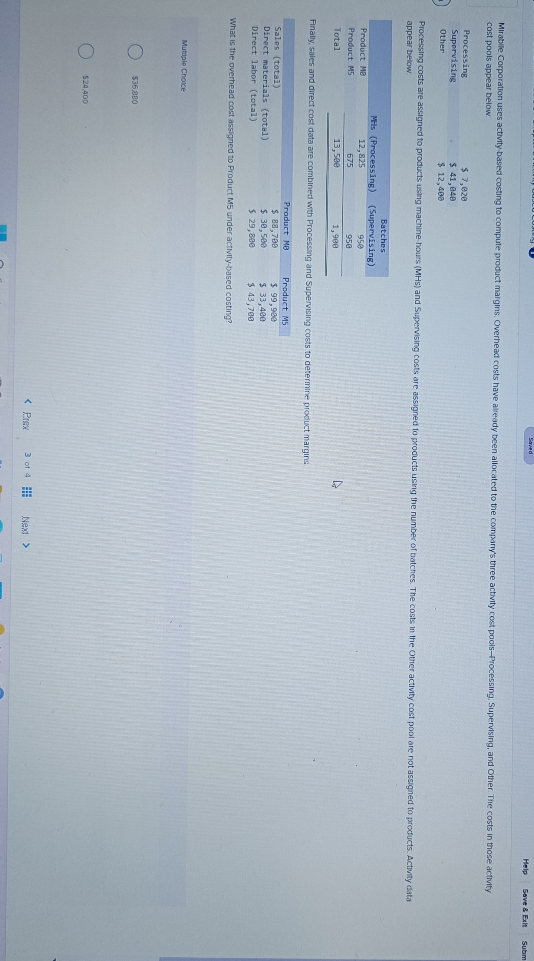 Solved SavedHelpSave & ExitSubmcost pools appear | Chegg.com