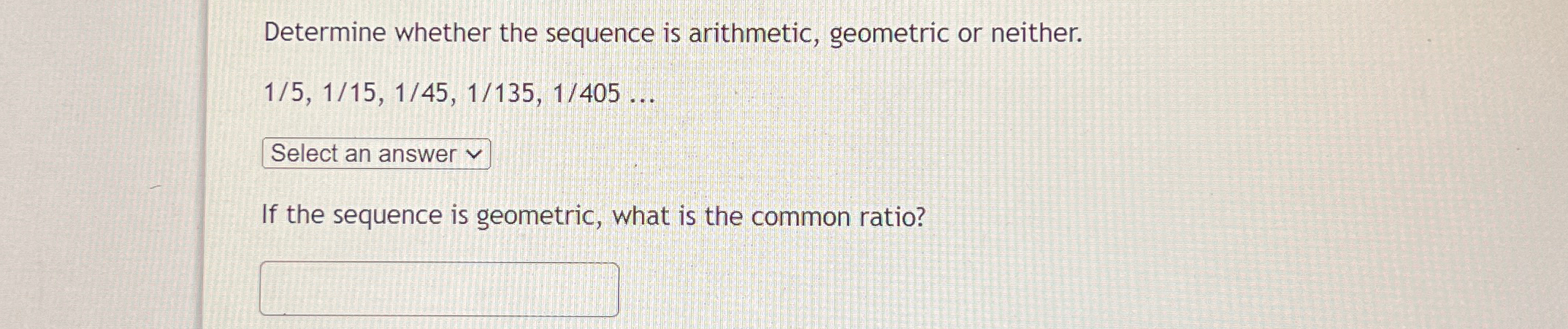 Solved Determine whether the sequence is arithmetic, | Chegg.com
