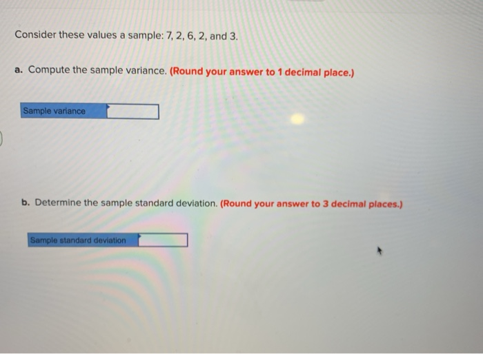 Solved Consider These Values A Sample 7 2 6 2 And 3 A Chegg