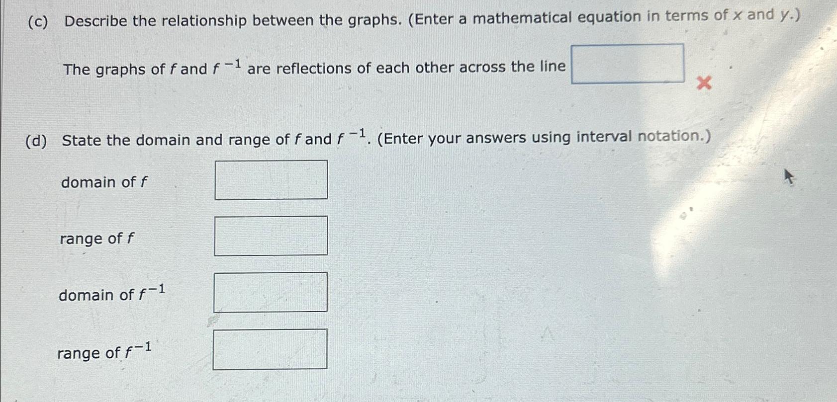Solved (c) ﻿Describe the relationship between the graphs. | Chegg.com