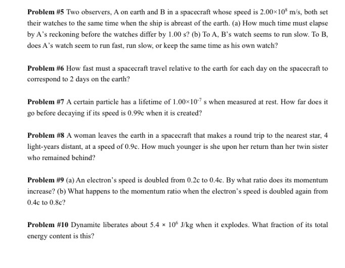 Solved Problem #5 Two observers, A on earth and B in a | Chegg.com