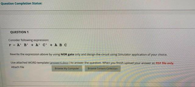 Solved Question Completion Status: QUESTION 1 Consider | Chegg.com