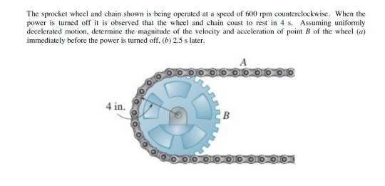 Solved The sprocket wheel and chain shown is being operated | Chegg.com