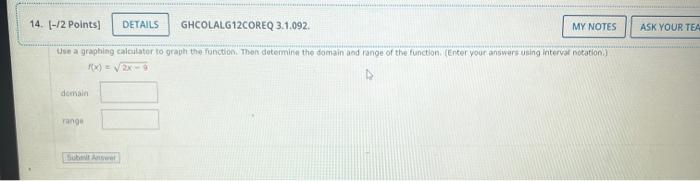 Solved [-12 Points] GHCOLALG12COREQ 3.1 .092 \). Use a | Chegg.com
