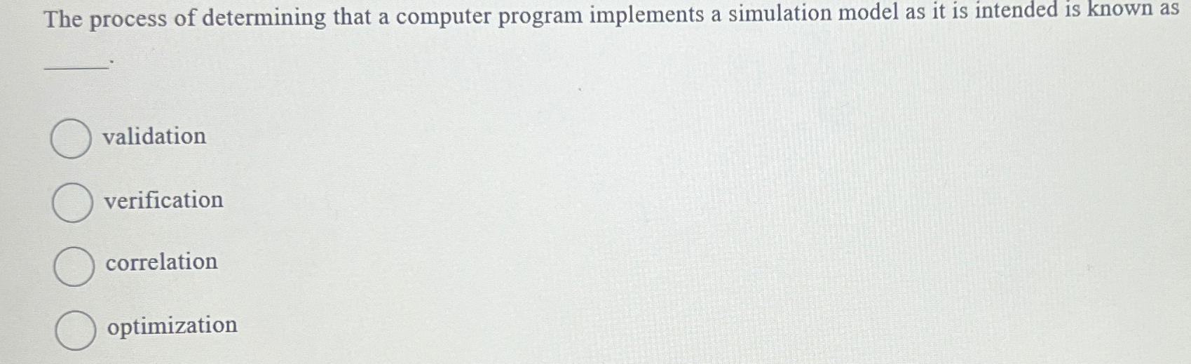 Solved The process of determining that a computer program | Chegg.com