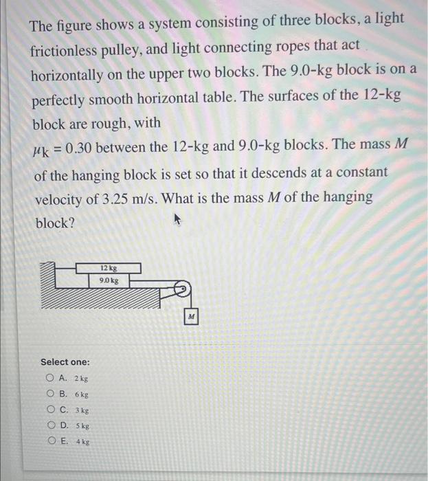 Solved The figure shows a system consisting of three blocks, | Chegg.com