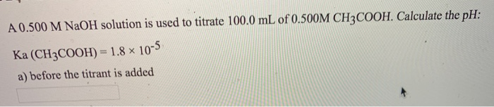 Solved A 0.500 M NaOH solution is used to titrate 100.0 mL | Chegg.com