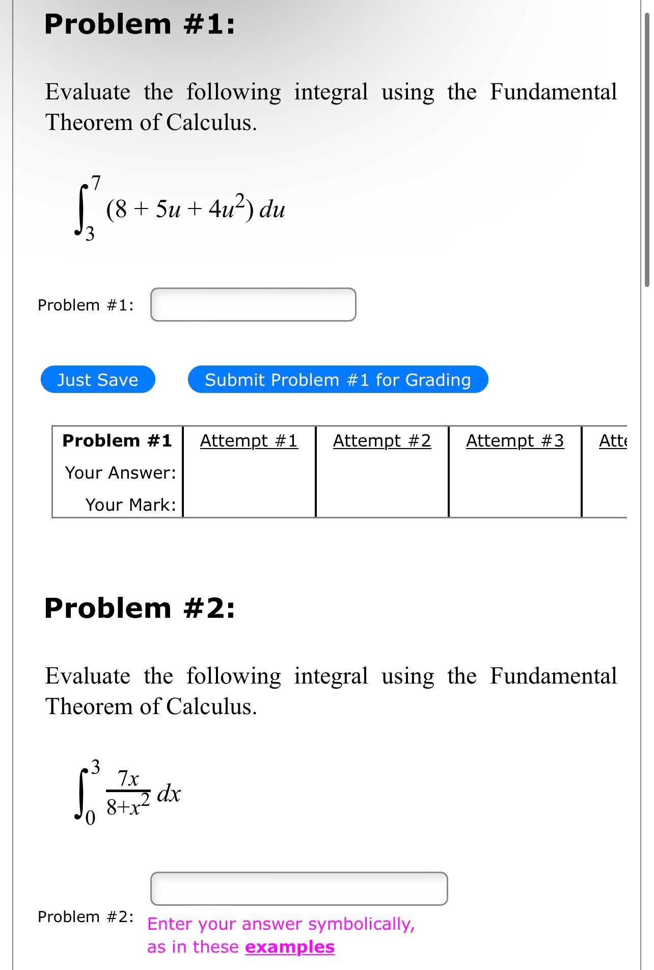 Solved Problem #1:Evaluate the following integral using the | Chegg.com