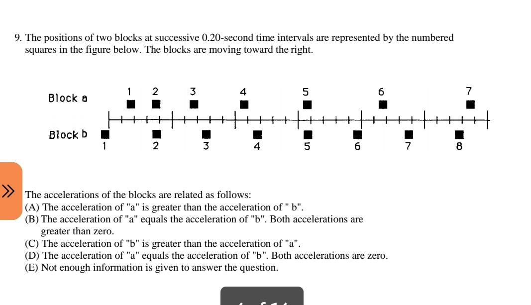 Solved 9. The positions of two blocks at successive | Chegg.com