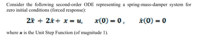 Solved Consider the following second-order ODE representing | Chegg.com