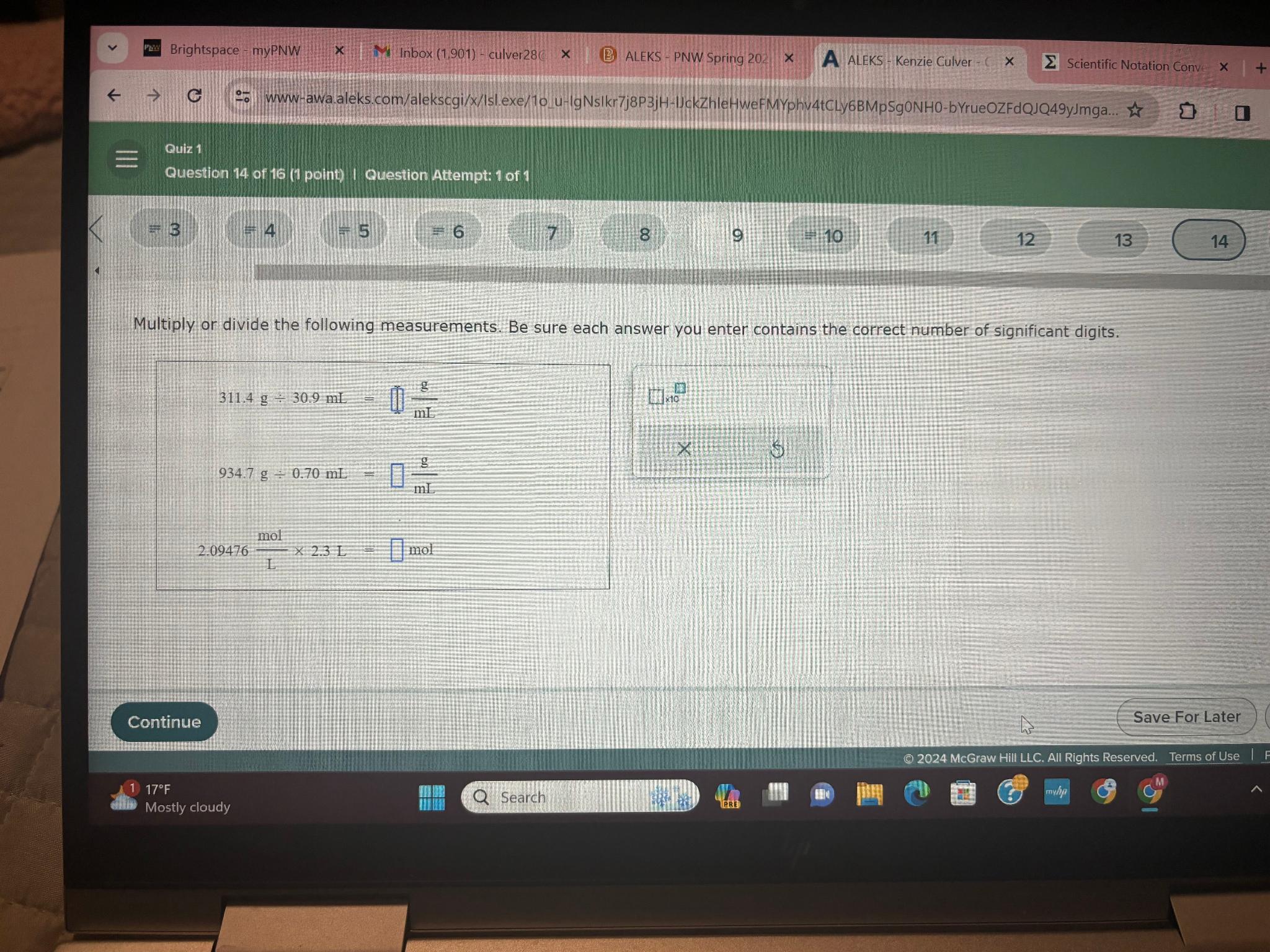 Solved Multiply or divide the following measurements. Be | Chegg.com