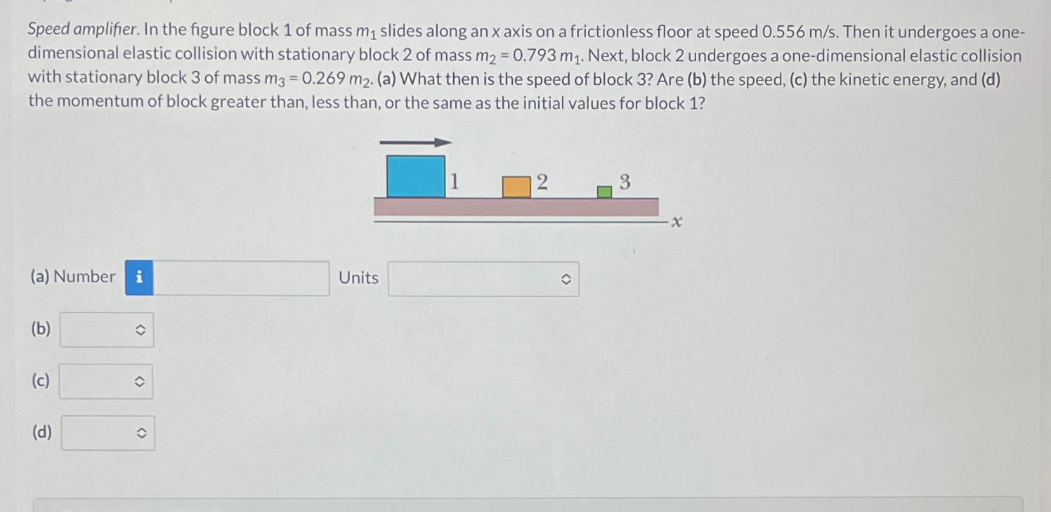 Solved Speed amplifier. In the figure block 1 ﻿of mass m1 | Chegg.com