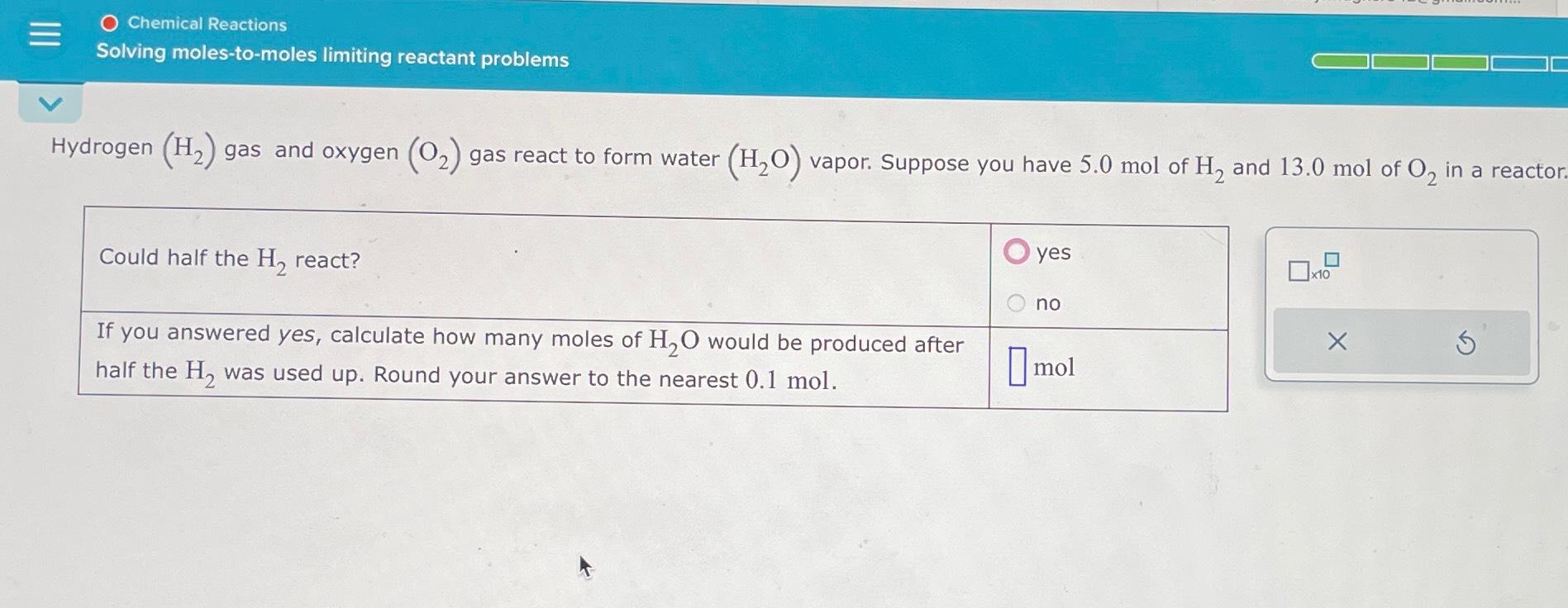 Solved Chemical ReactionsSolving moles-to-moles limiting | Chegg.com