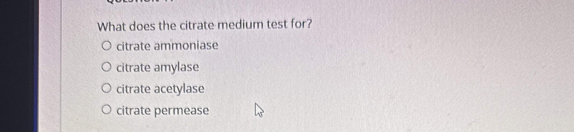 Solved What does the citrate medium test for?citrate | Chegg.com