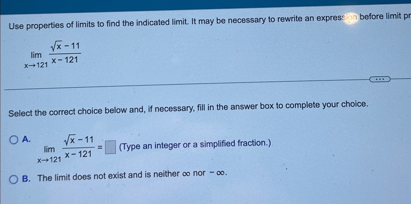 Solved Use properties of limits to find the indicated limit. | Chegg.com