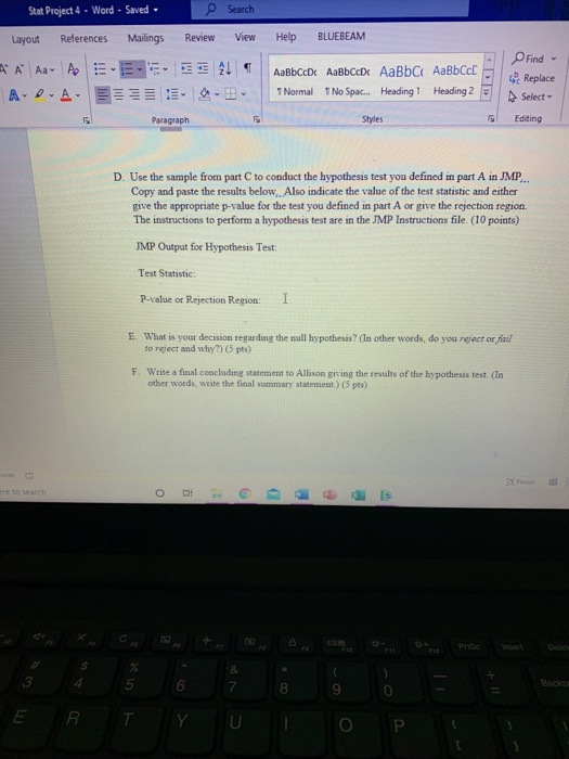 Solved ayout References Mailings Review View Help BLUEBEAM E | Chegg.com