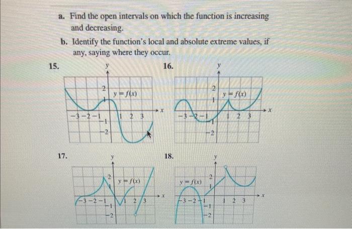 a. Find the open intervals on which the function is | Chegg.com