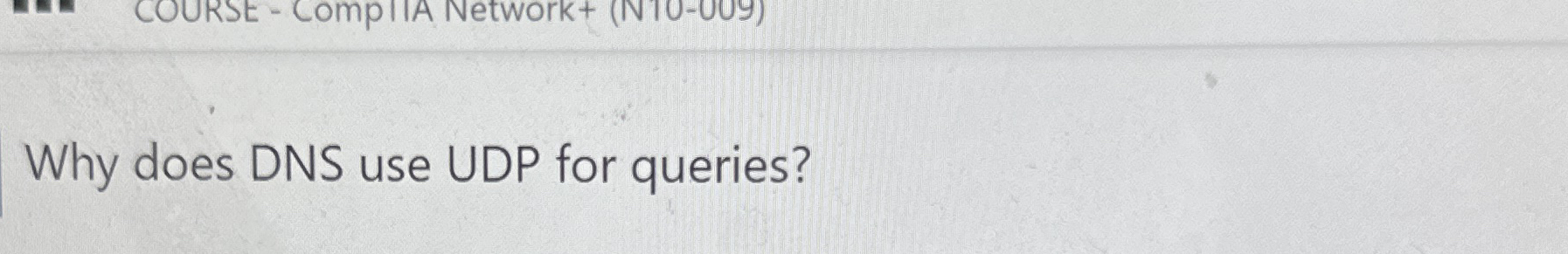 Solved Why does DNS use UDP for queries? | Chegg.com
