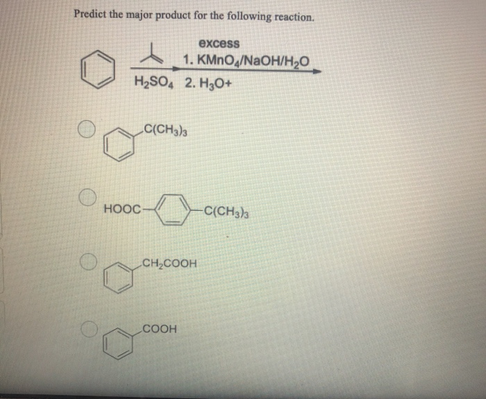 Solved Predict the major product for the following reaction. | Chegg.com