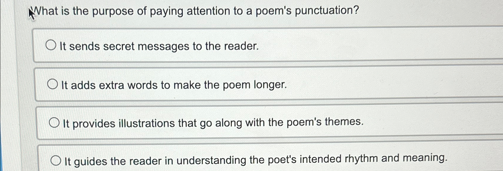 Solved What is the purpose of paying attention to a poem's | Chegg.com