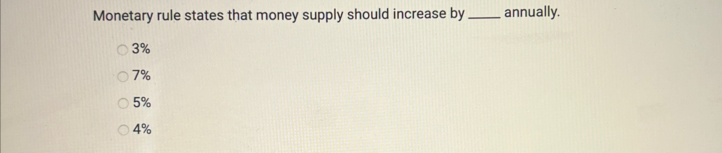 Solved Monetary rule states that money supply should | Chegg.com