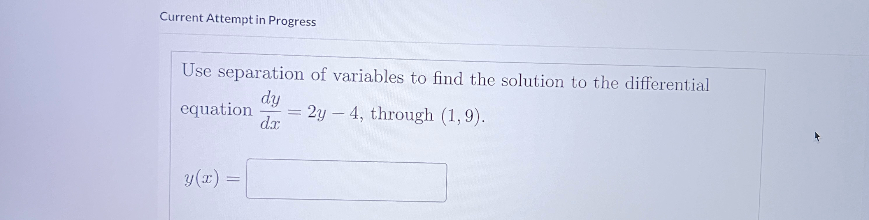 Solved Current Attempt in ProgressUse separation of | Chegg.com